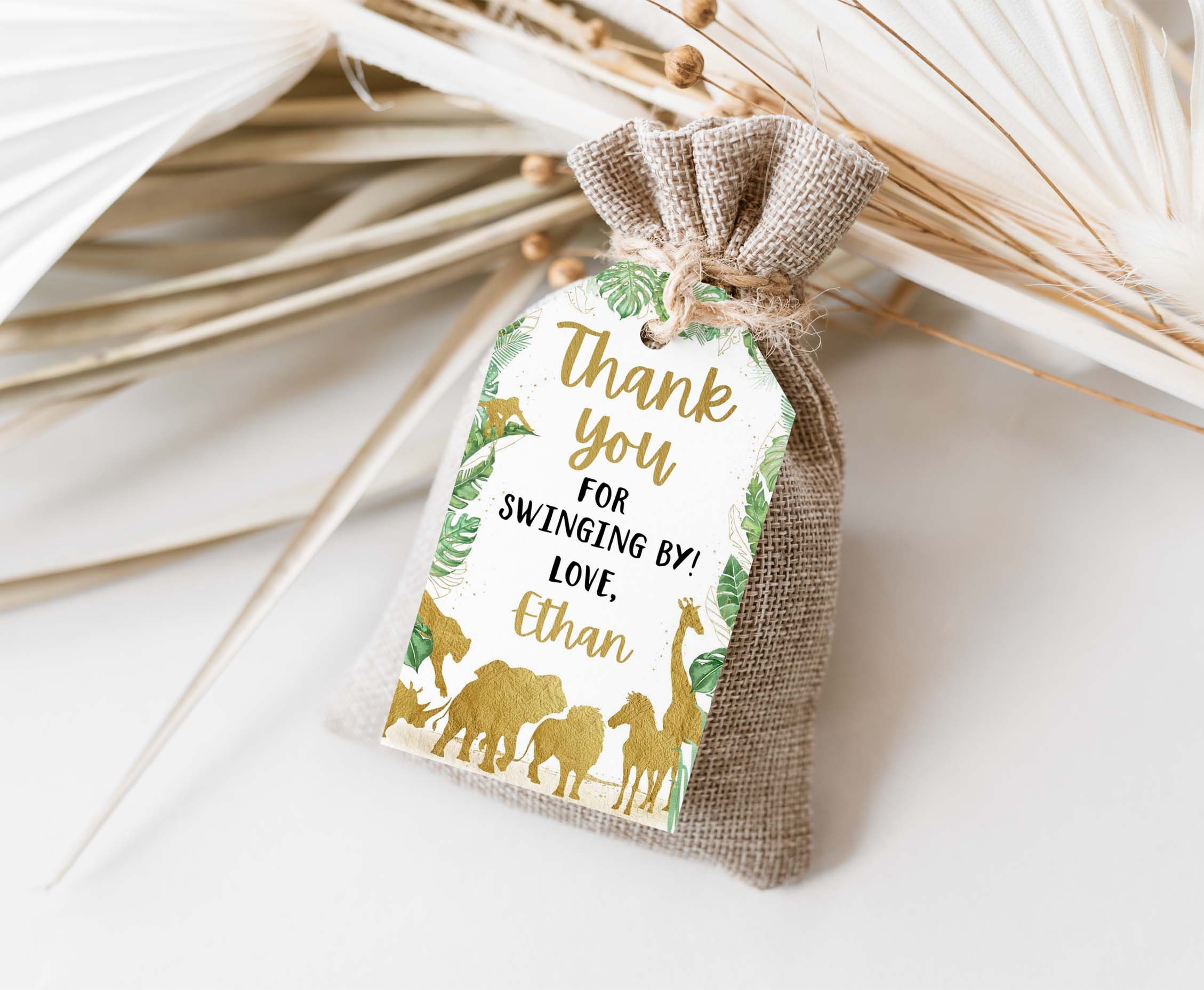 Editable Safari Party Printable Safari Favor Tags Jungle | Etsy