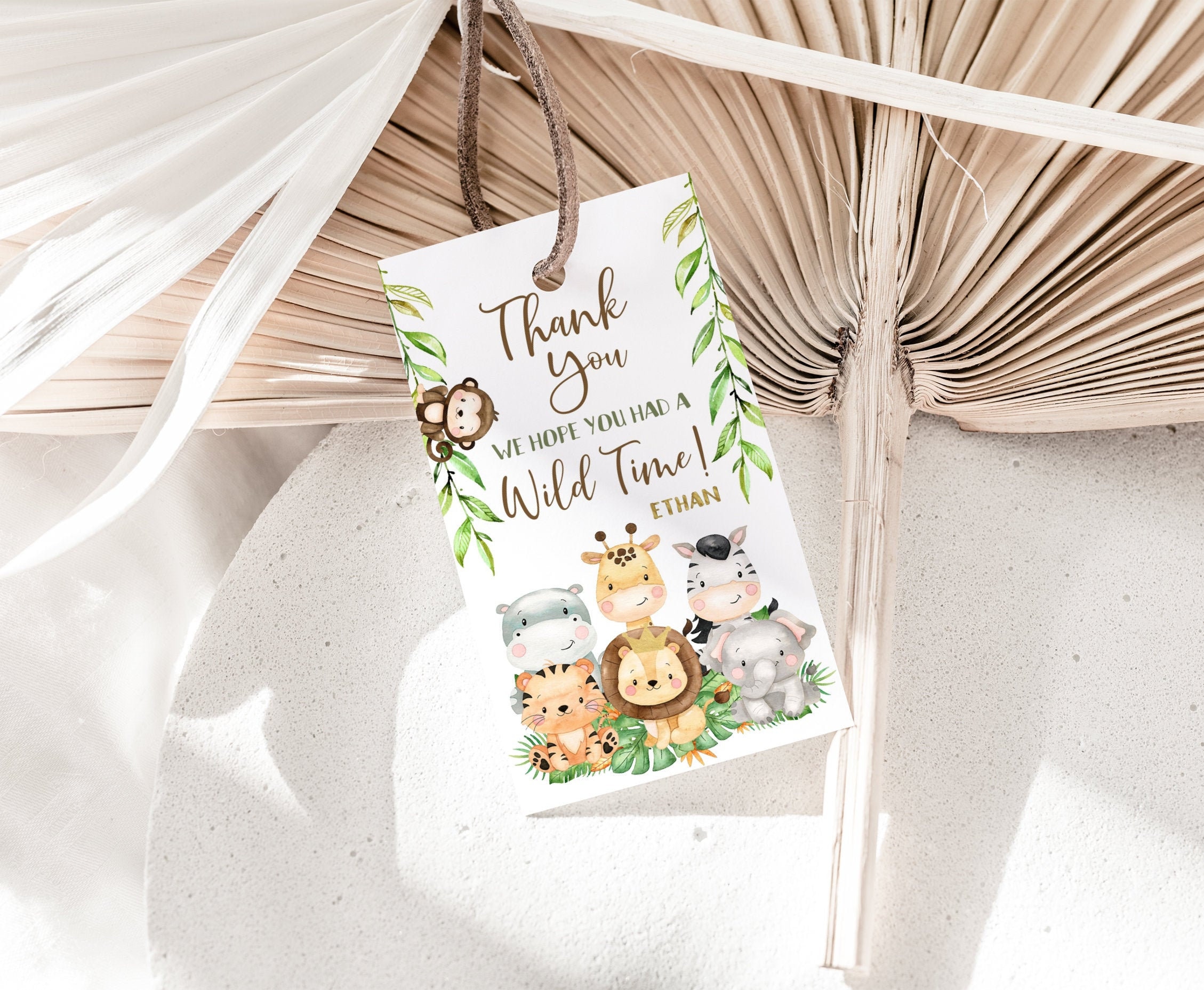 Safari Thank You Tags Safari Favor Tags Jungle Birthday | Etsy