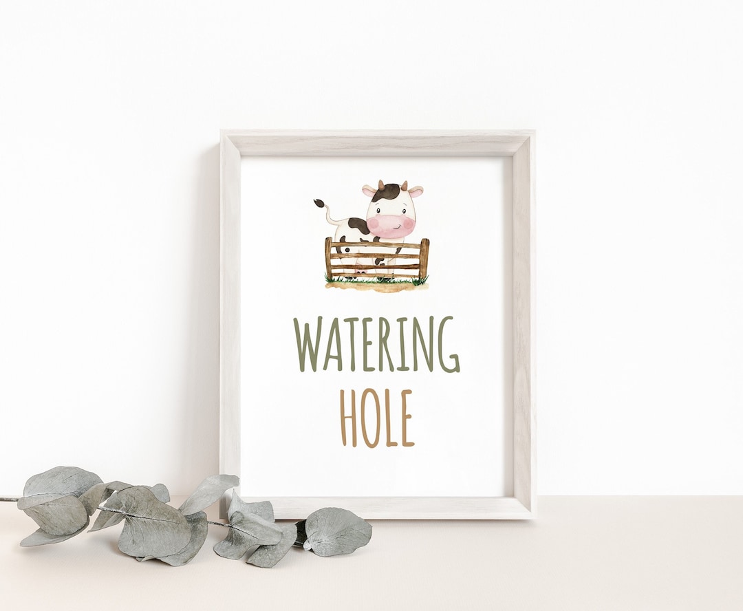Watering Hole Sign, Farm Birthday Food Table Sign, Drinks Table Signs ...