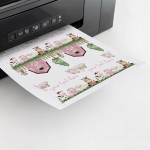 Farm Place Cards, Girl Farm Birthday Decorations, Floral Farm Baby ...