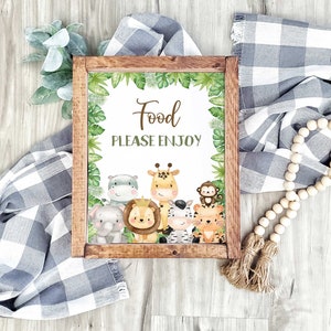 Food Please Enjoy Sign, Safari Table Signs, Safari Birthday Decorations ...