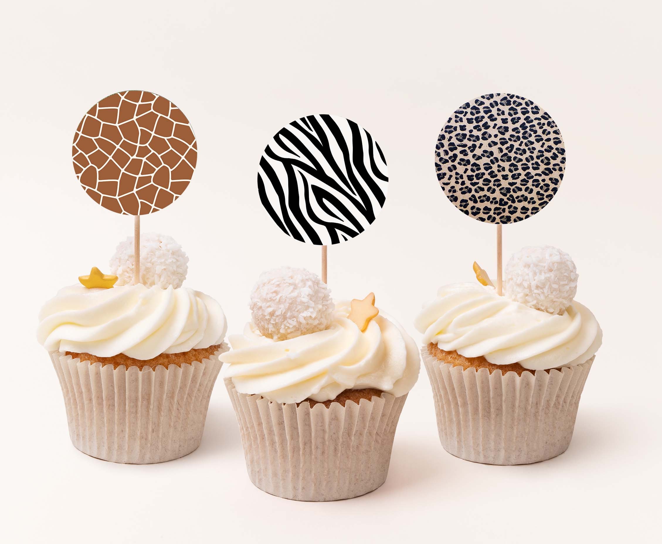 Animal Print Cupcake Toppers Animal Print Birthday - Etsy