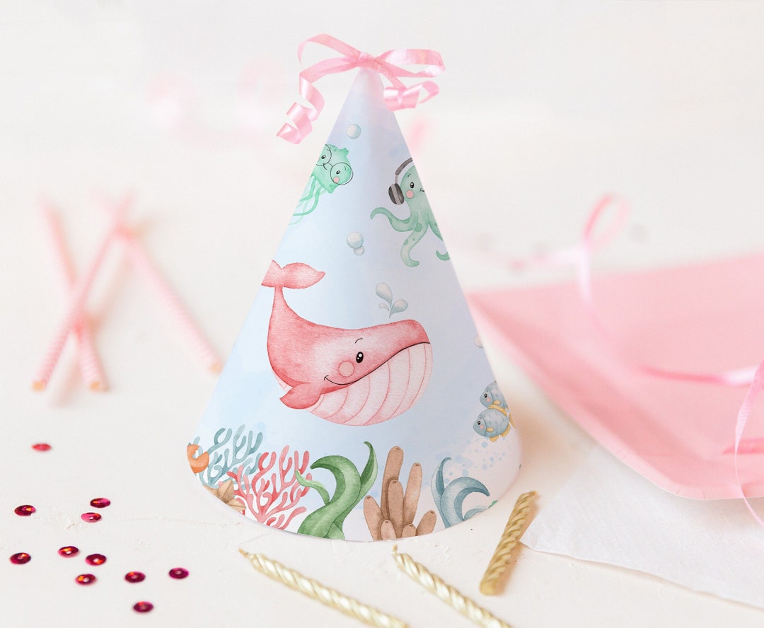 Under the Sea Party Hat, Ocean Birthday Decorations Girl, Printable ...