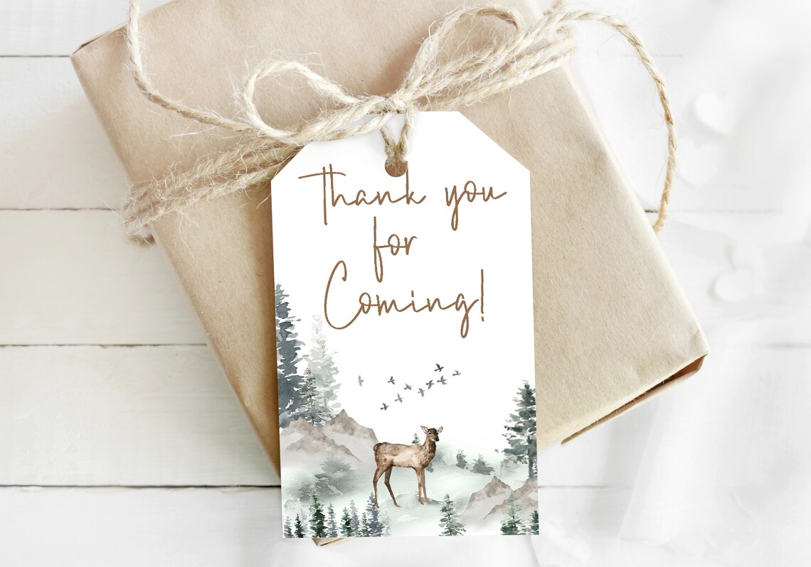 Deer Thank You Tags Woodland Baby Shower Printables Forest - Etsy