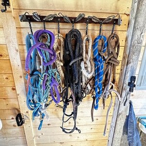 Hand Forged Wall Rack With Forged Hooks and Leaves - Etsy