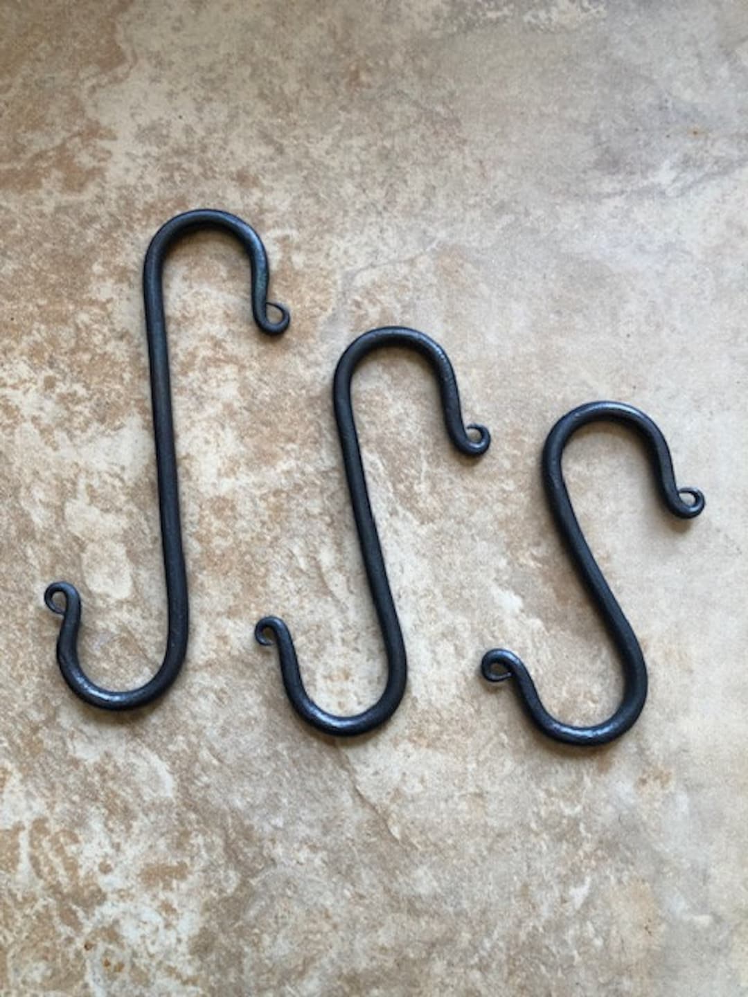 Hand Forged Round Bar "s" Hooks - Etsy
