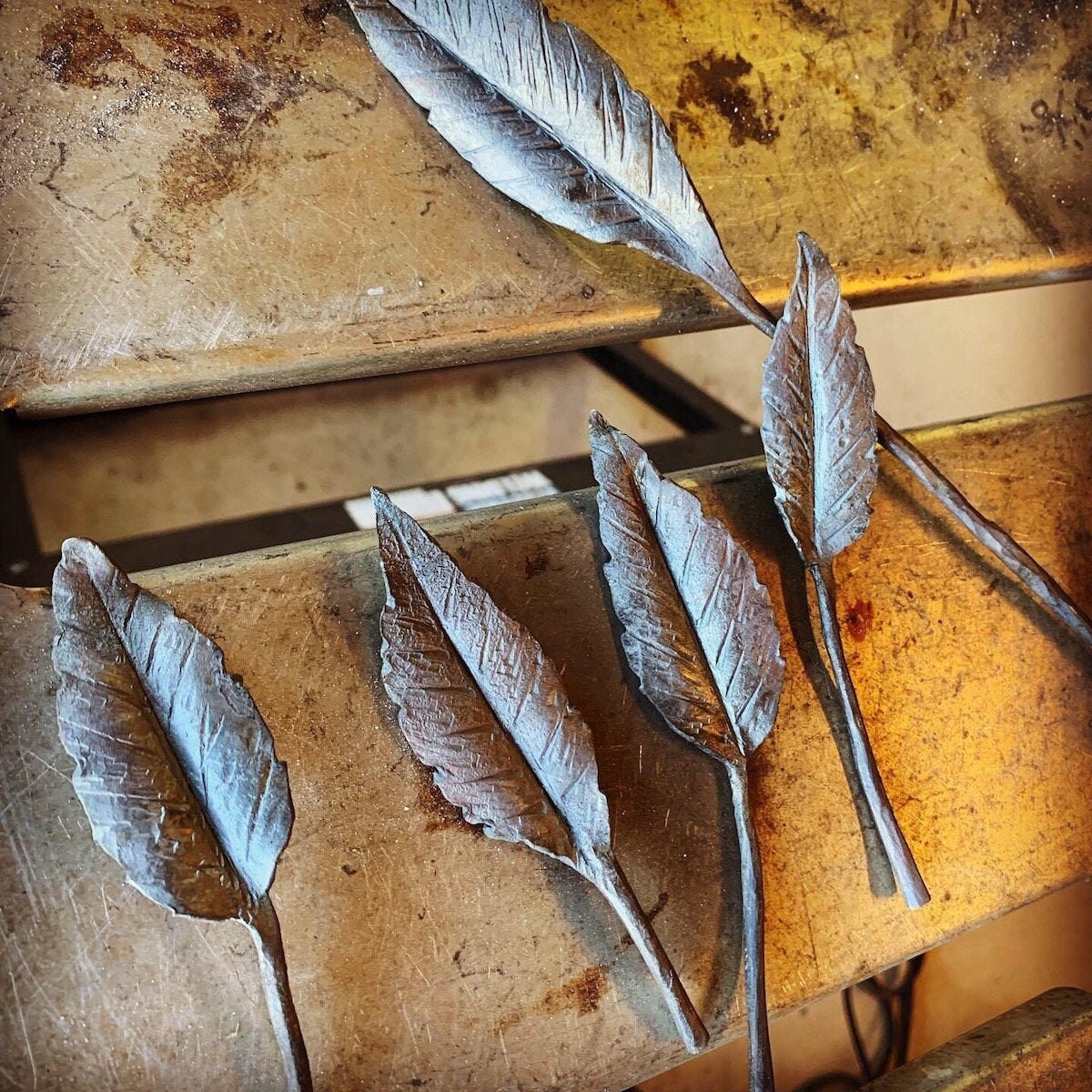 Hand Forged Wall Rack With Forged Hooks and Leaves | Etsy