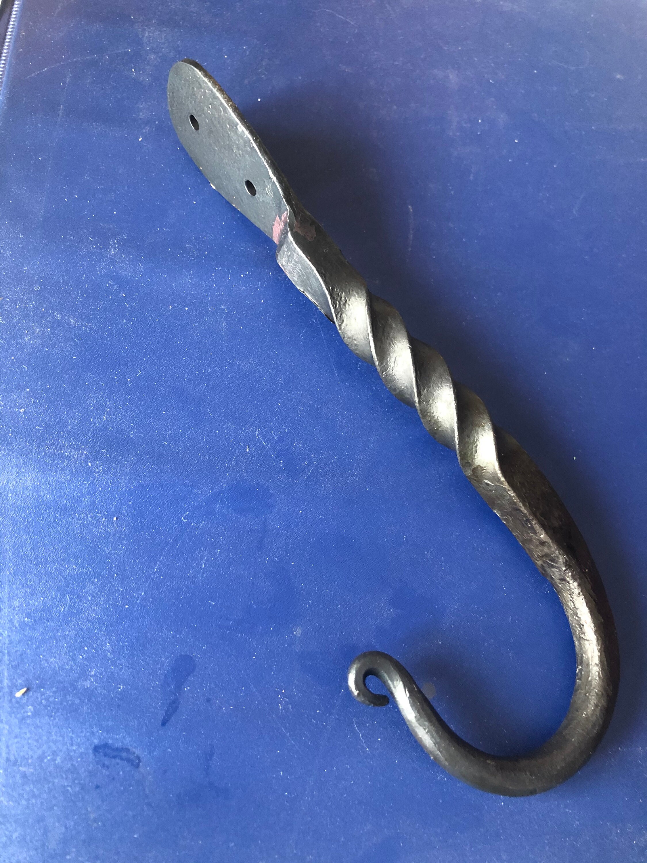 Hand Forged Wall Rack With Forged Hooks and Leaves | Etsy