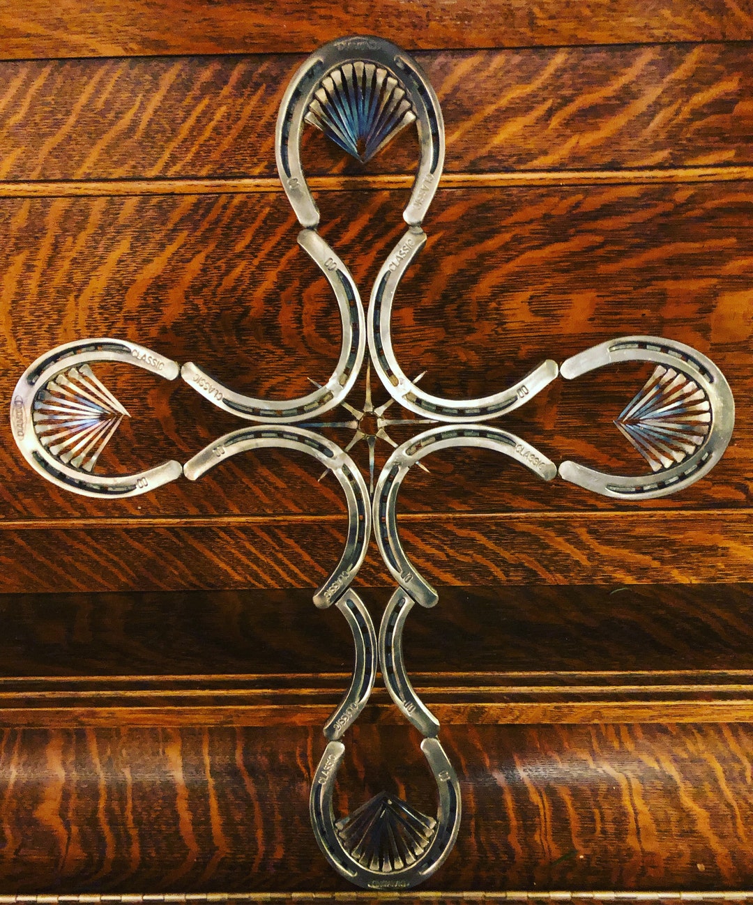 Classic Horseshoe and Nail Cross - Etsy