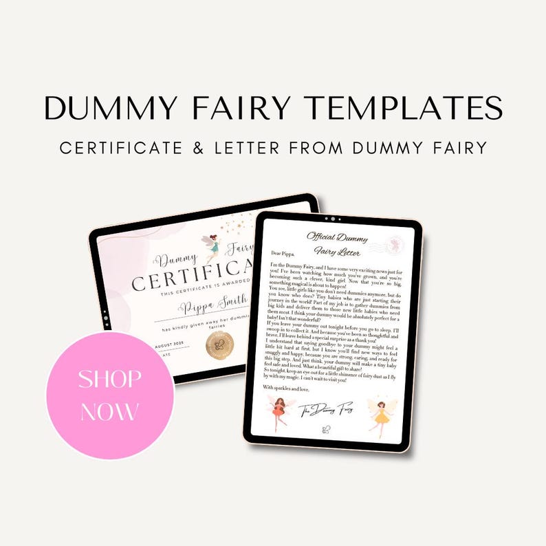 Girl's Dummy Fairy Letter & Certificate Bundle | Printable Dummy ...