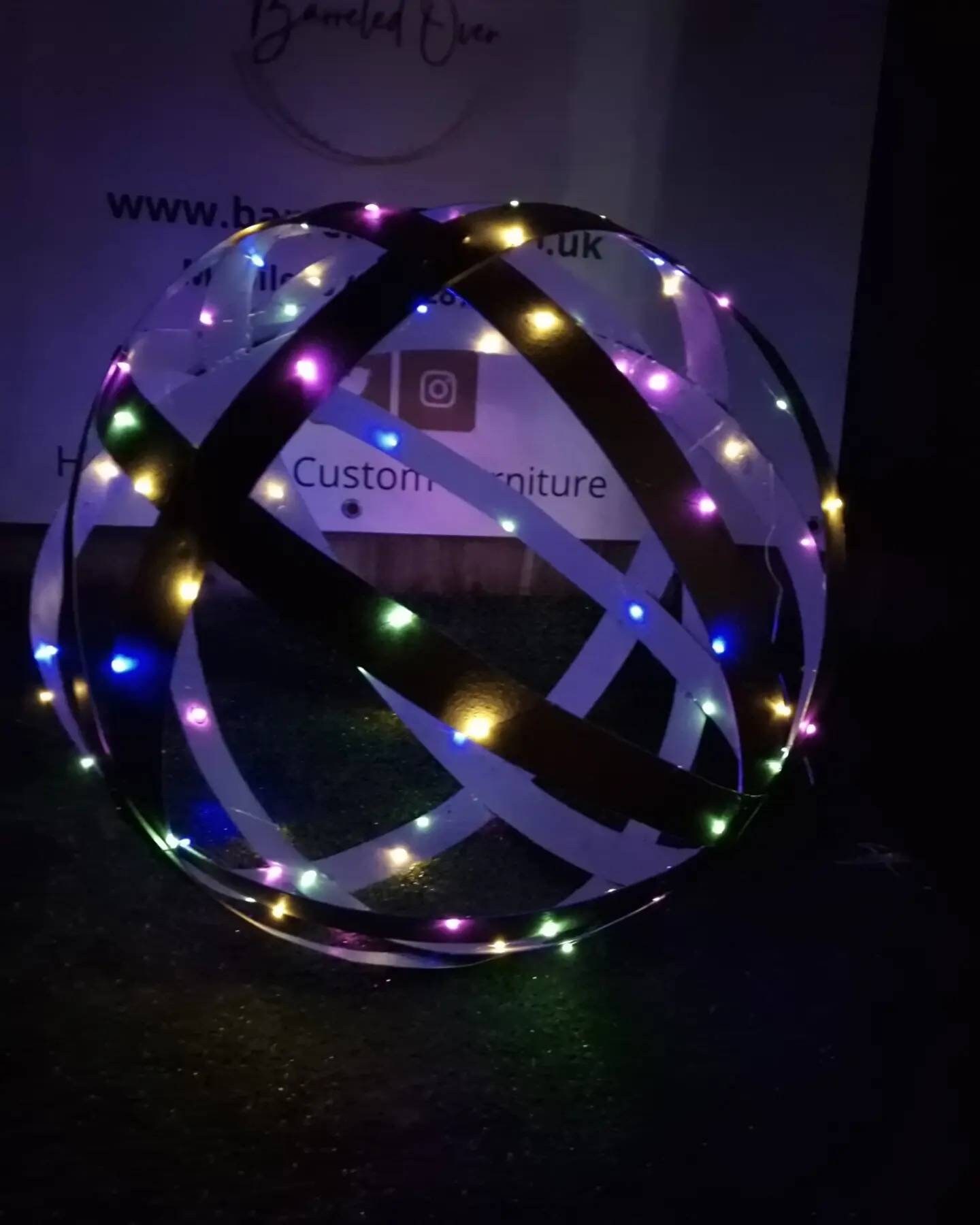 Garden Barrel Hoop Sphere With LED Solar Lights - Etsy UK