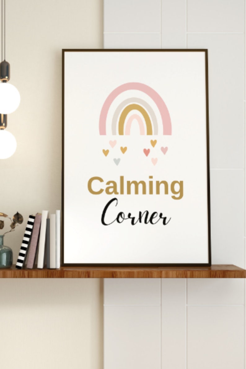 Boho Rainbow Classroom Decor Calm Down Corner Poster Calming - Etsy ...