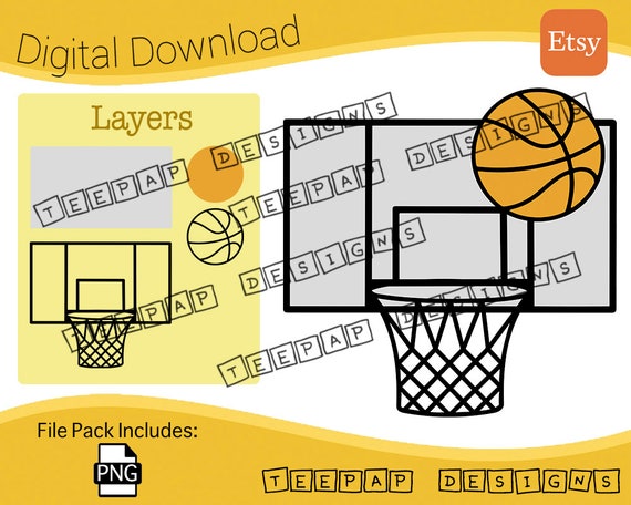 Basketball Hoop and Ball Cake Topper Design Digital Cut File - Etsy