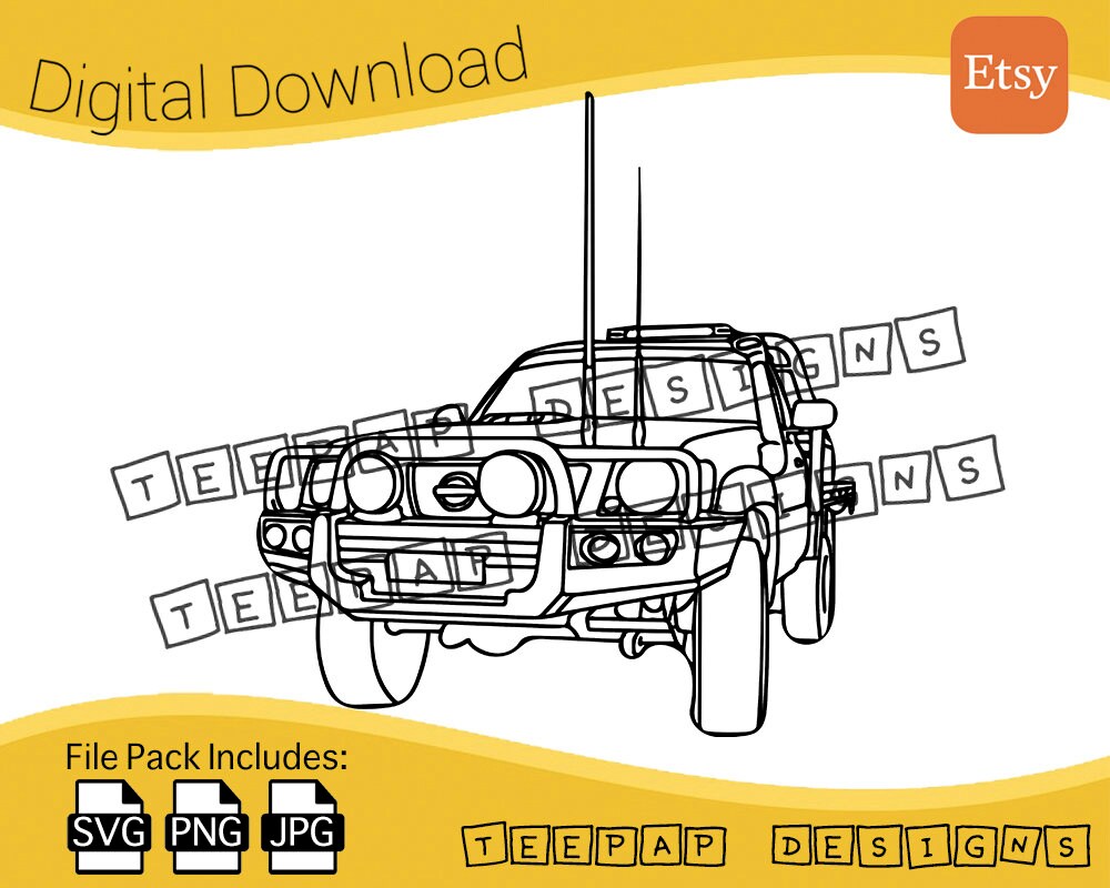 Nissan Patrol GU Ute Outline | Digital Cut File: SVG (vector), PNG and ...