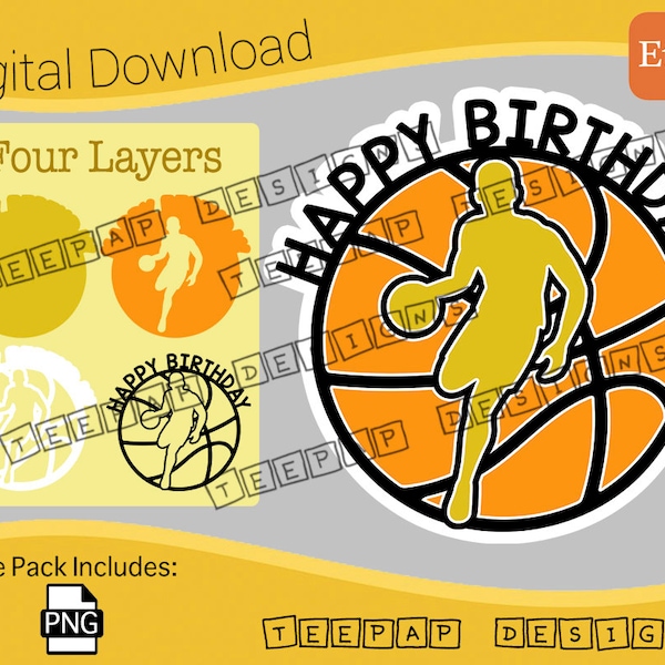 Basketball Printable Cake Topper - Etsy