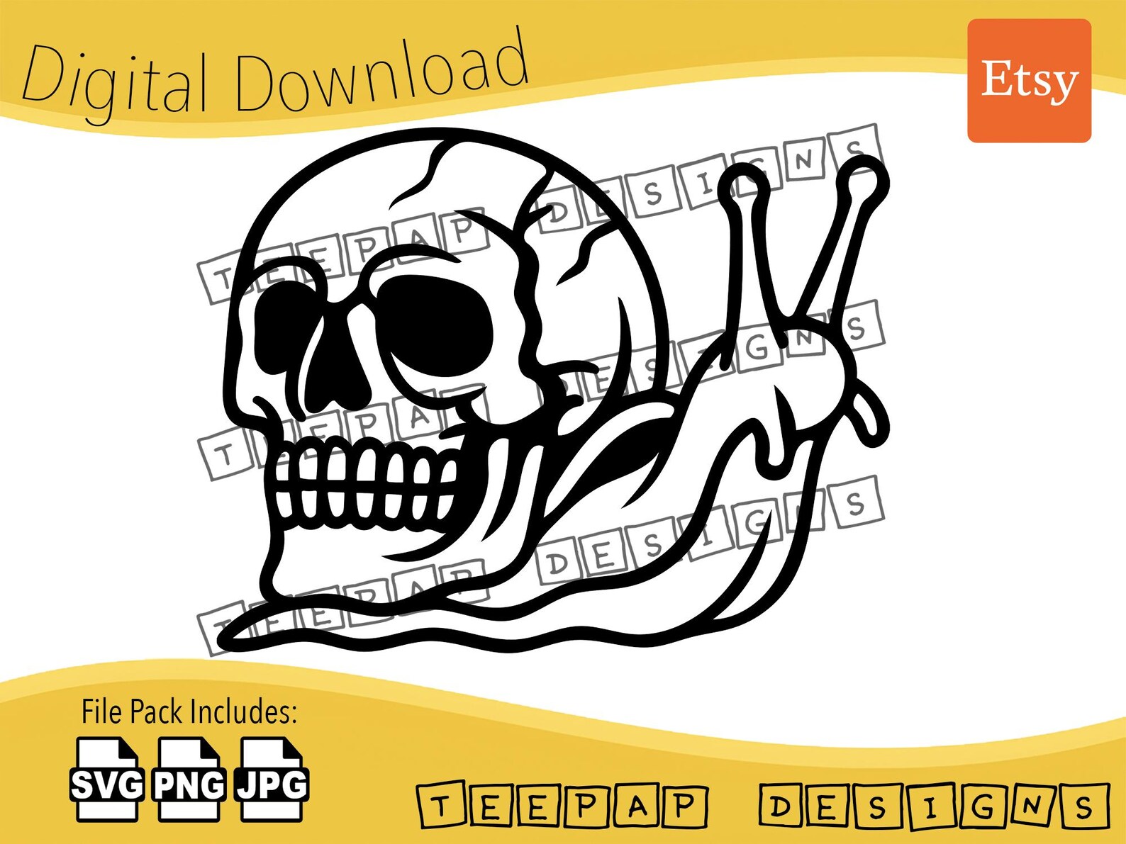 Snail Skull Shell SVG PNG | Neo Traditional Tattoo-style Sticker ...