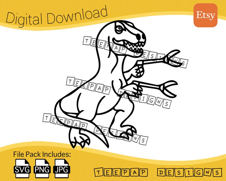 Unstoppable Trex Dinosaur - Funny Design | Digital Cut File: SVG ...