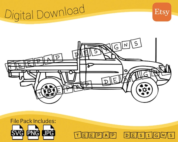 Nissan Patrol GU Ute Outline side View Digital Cut File: - Etsy Finland
