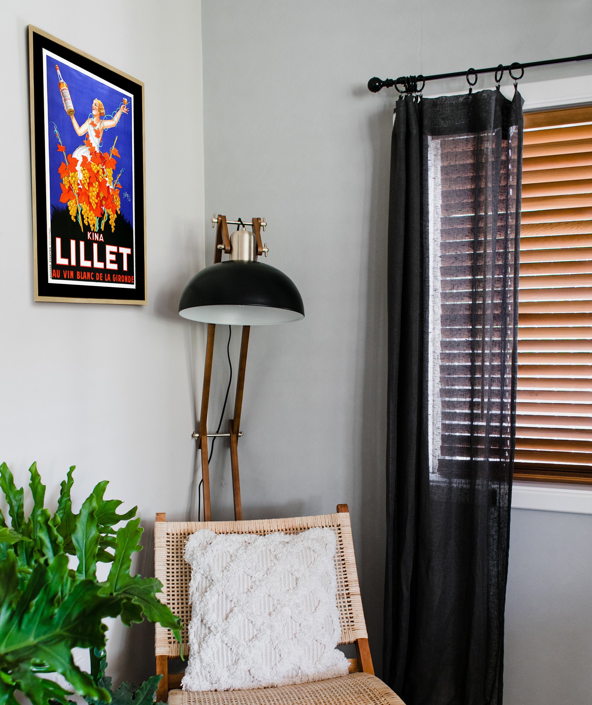 Kina Lillet Vintage Poster Druck Gerahmte Leinwand, Retro Werbeplakat ...