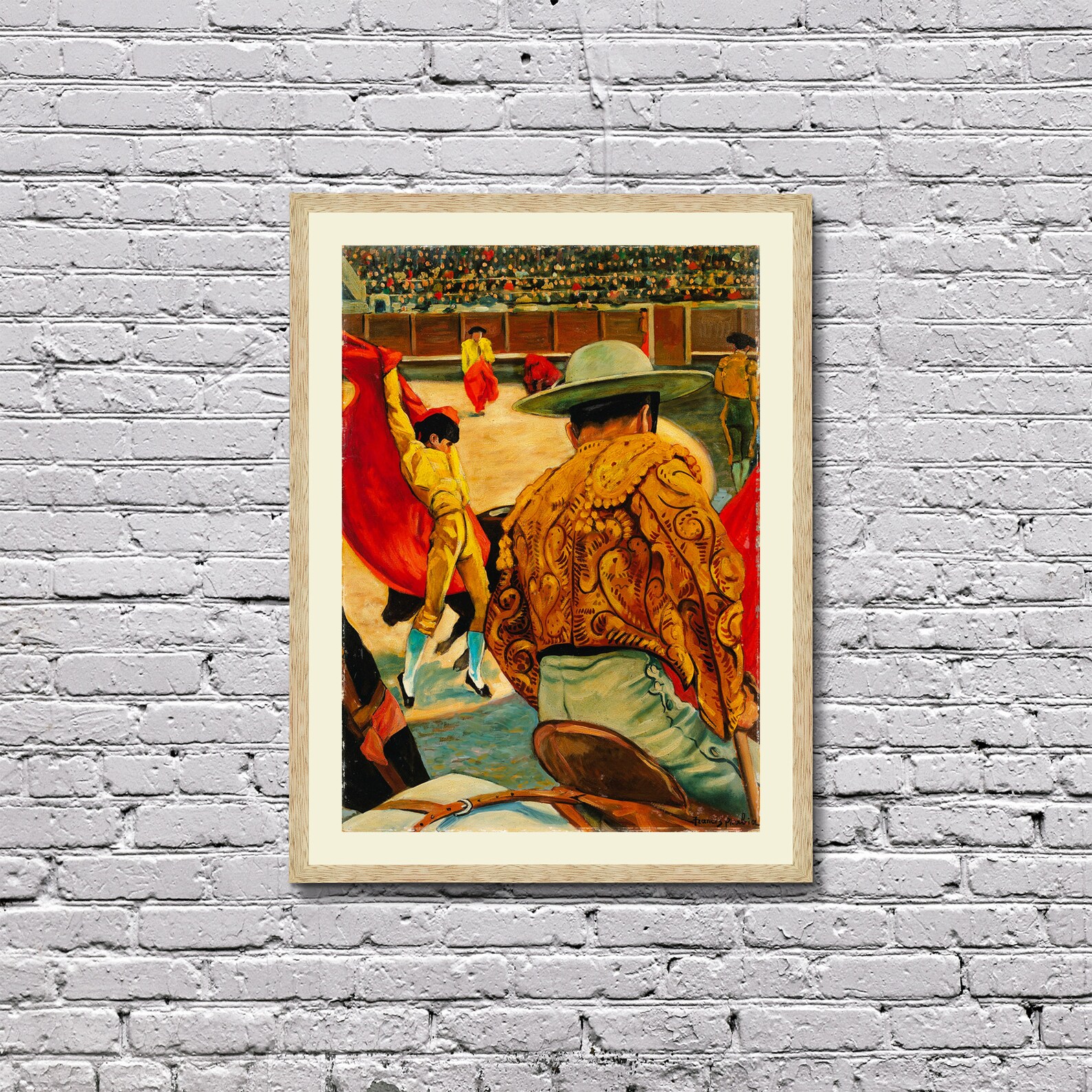 Matador in the Arena Framed Canvas Print: Vintage Bullfighting Art - Etsy