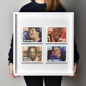 The Most Popular Jazz Singers 4 Pcs Stamp Postage Picture Poster Framed ...