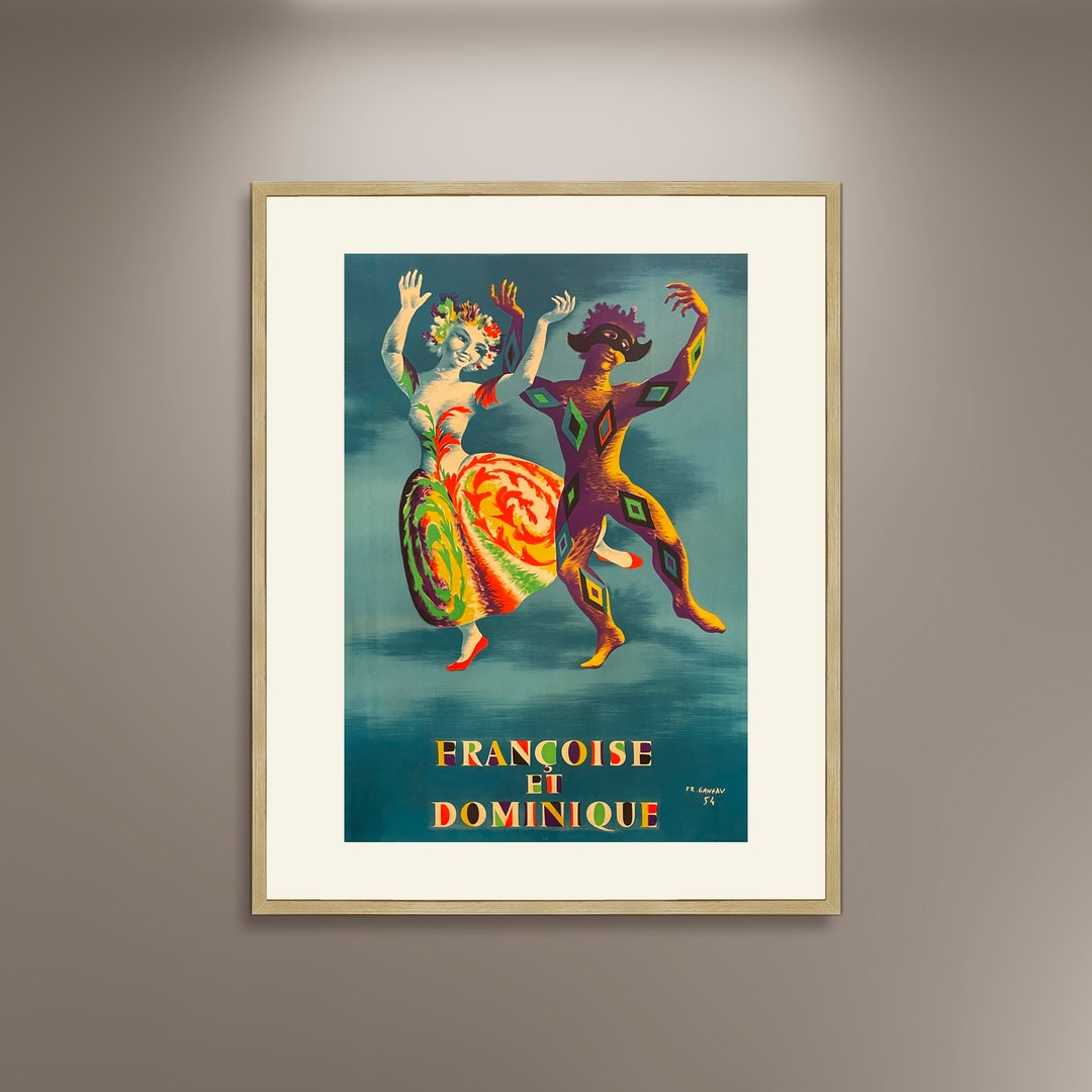 Francoise and Dominique Vintage French Poster Print - Framed Canvas Art ...