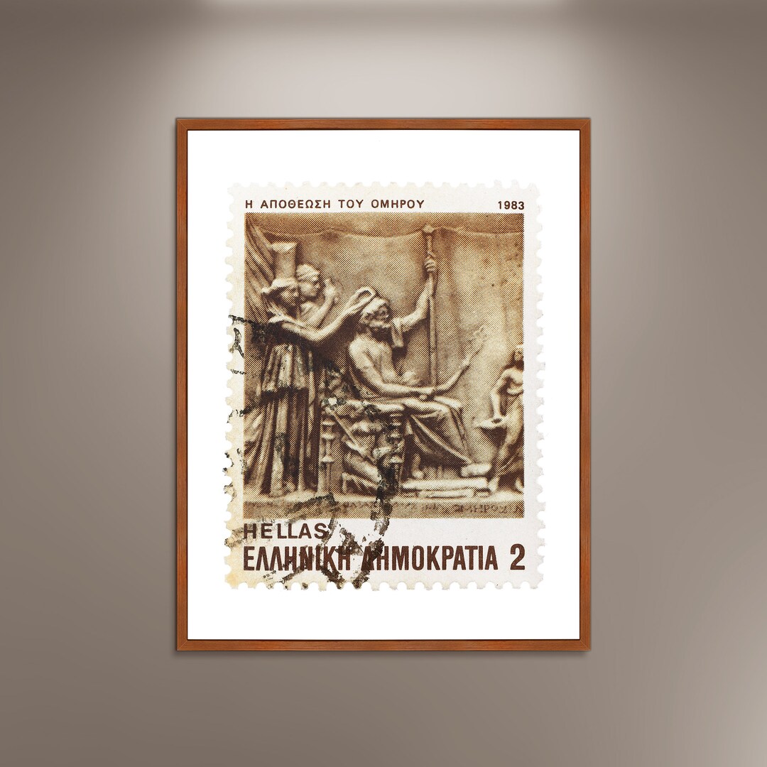 Deification of Homer Stamp Art Print: Greek Homeric Epics Poster - Etsy