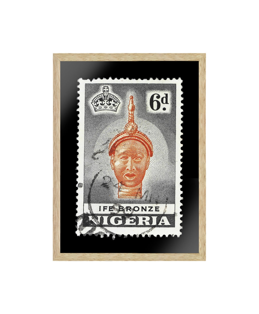 Vintage African Stamp Art Postage, Nigeria Stamp, Statue, Printed ...