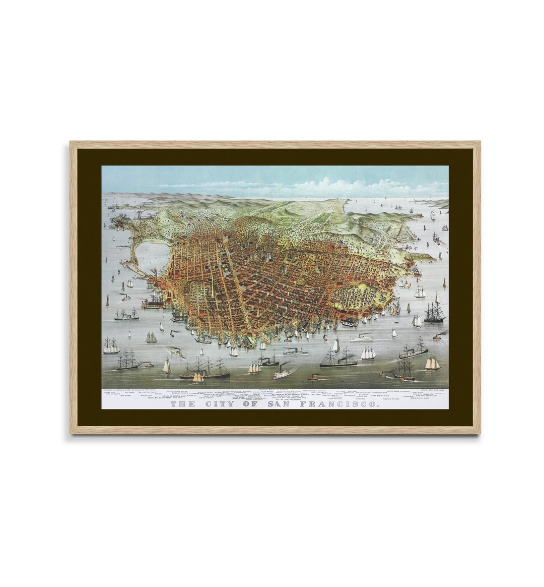 The City of San Francisco Panorama View Framed Canvas Print, United ...