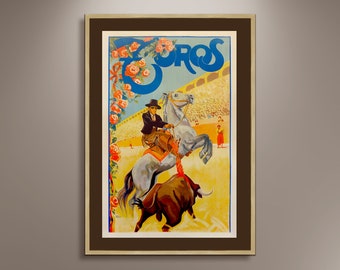 Vintage Spanish Bullfighting Poster - Etsy