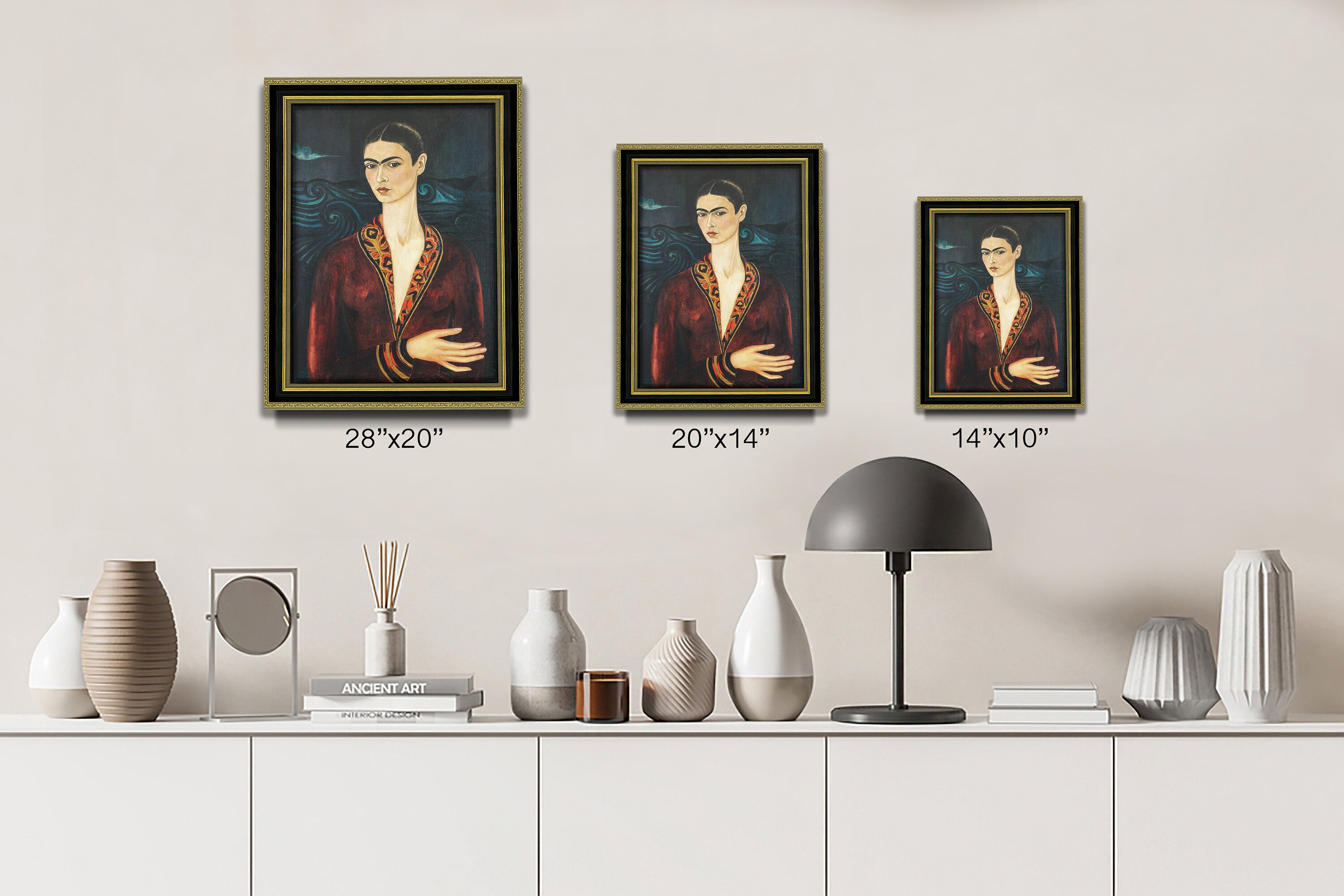 Exclusive Gold Leaf Frame Frida Kahlo Portrait Canvas Printed - Etsy