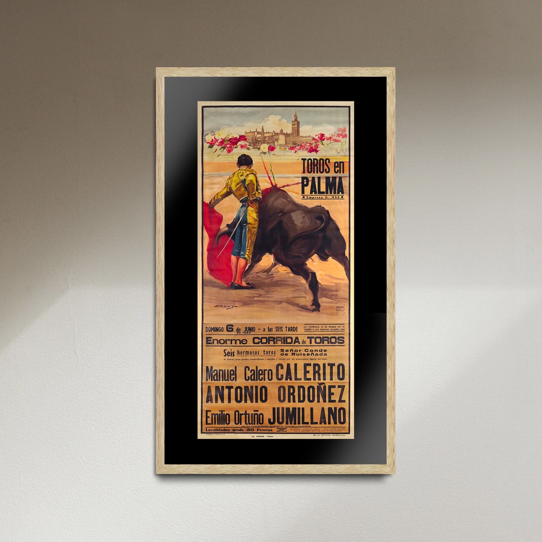 Spanish Bullfighting Toros En Palma Vintage Fine Art Print Poster ...