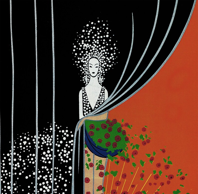 Erte Spring Art Deco Poster: Elegant Framed Canvas Print - Etsy