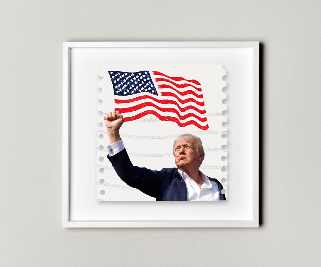 Donald Trump Stamp Postage Picture Poster Framed Floating, American ...