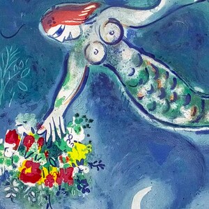 Marc Chagall, Mermaid and Fish Poster Print Framed Canvas, French ...