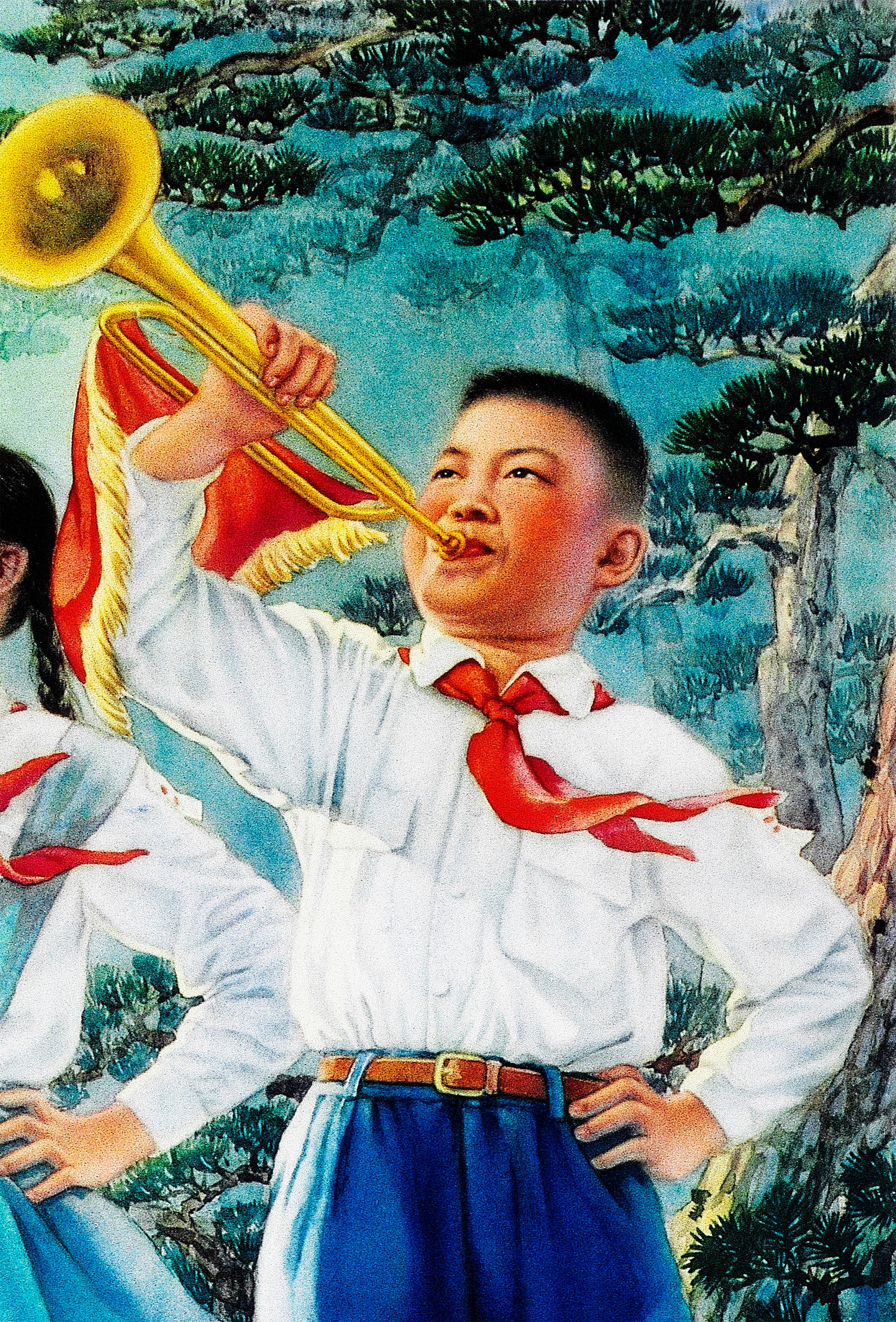 Chinese Propaganda Children Poster, Morning in the Summer Camp,chinese ...