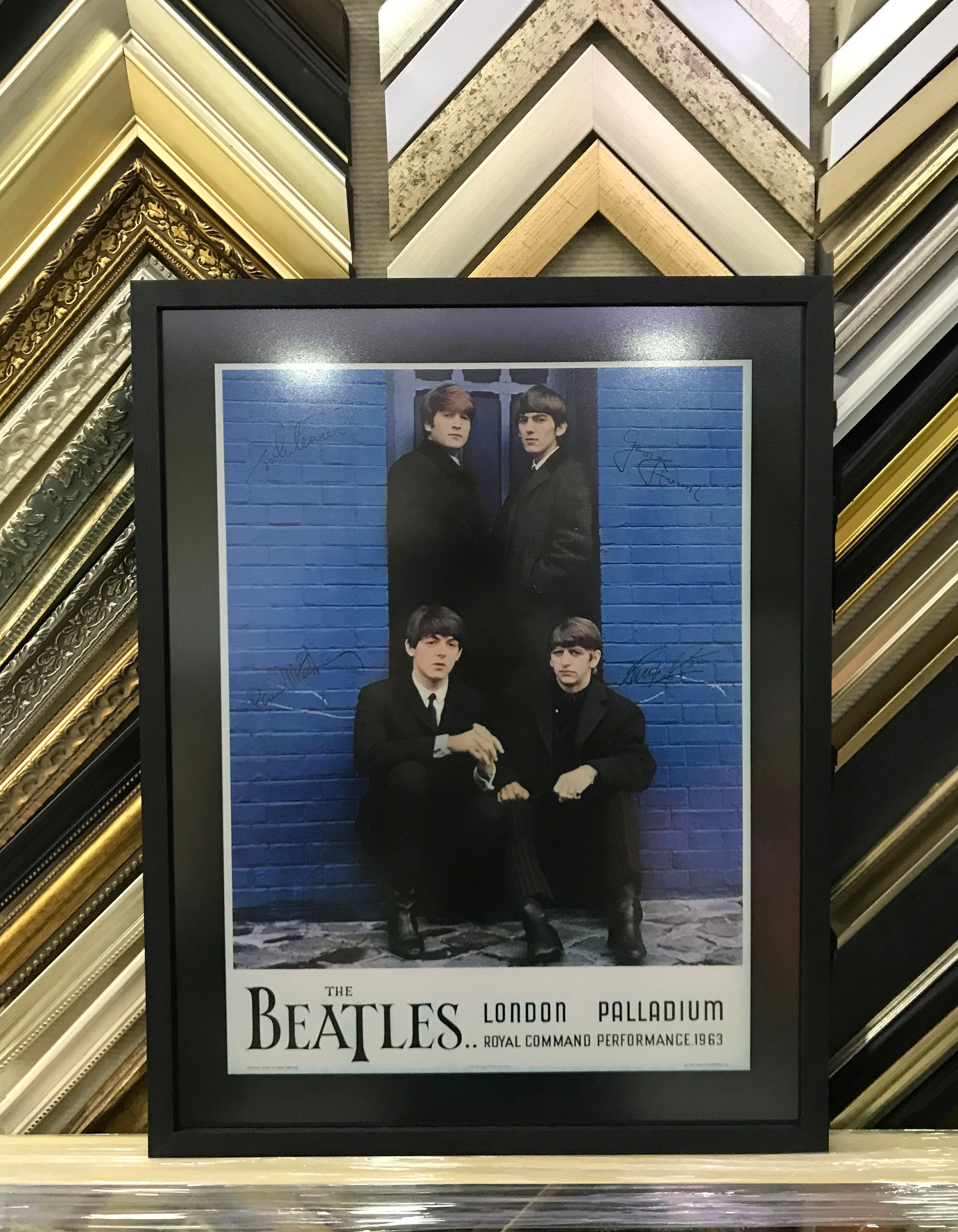 The Beatles Rock Band Vintage Photo Poster Framed Canvas Print, Black ...