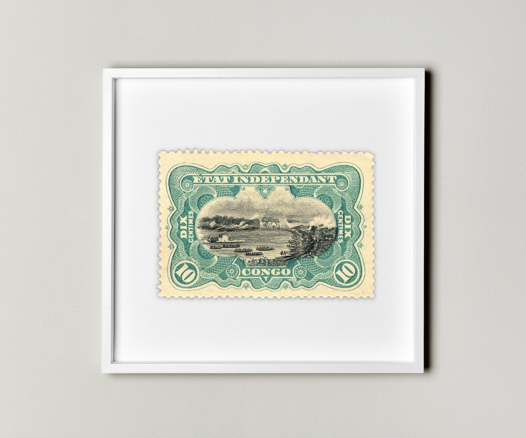Congo River Scene Postage Stamp Art: Framed Fine Art Paper Print - Etsy