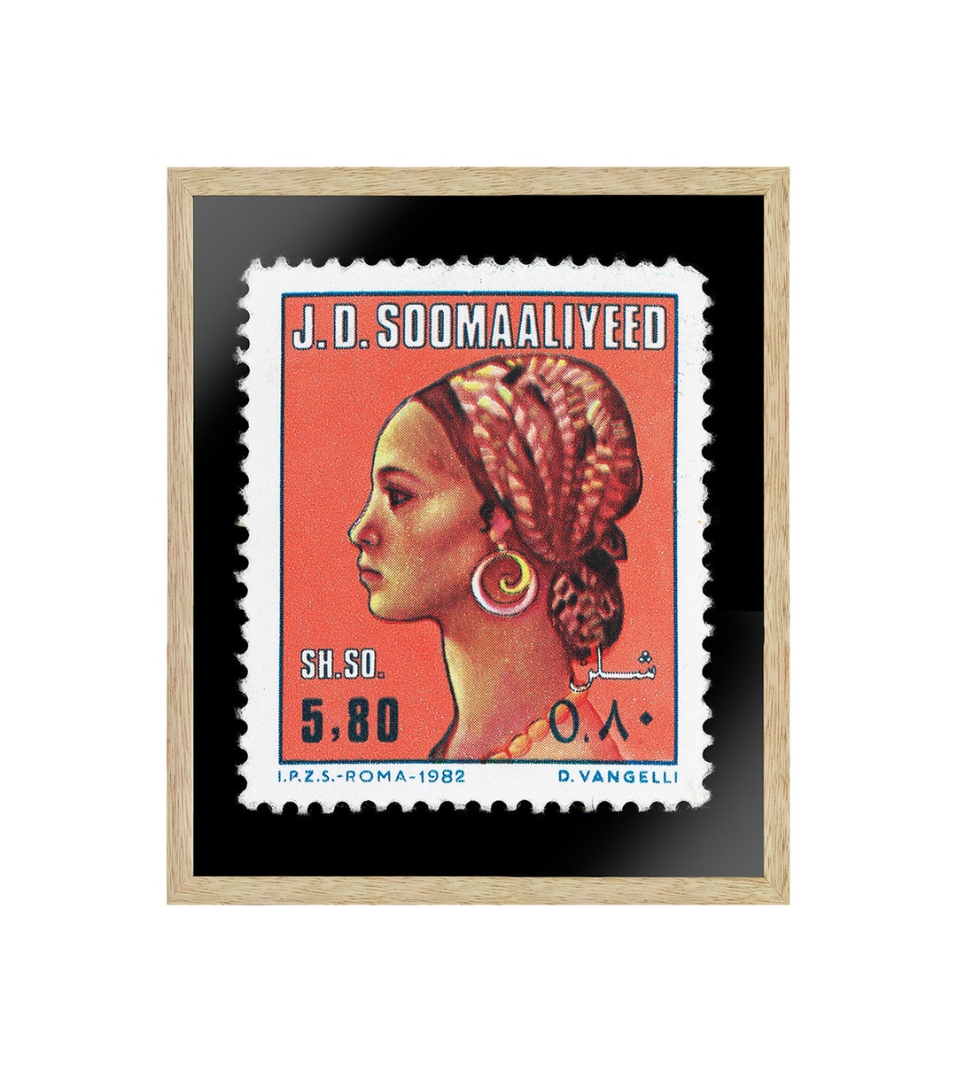 Vintage African Stamp Art Postage, Somalia Stamp, Black Woman Portrait ...