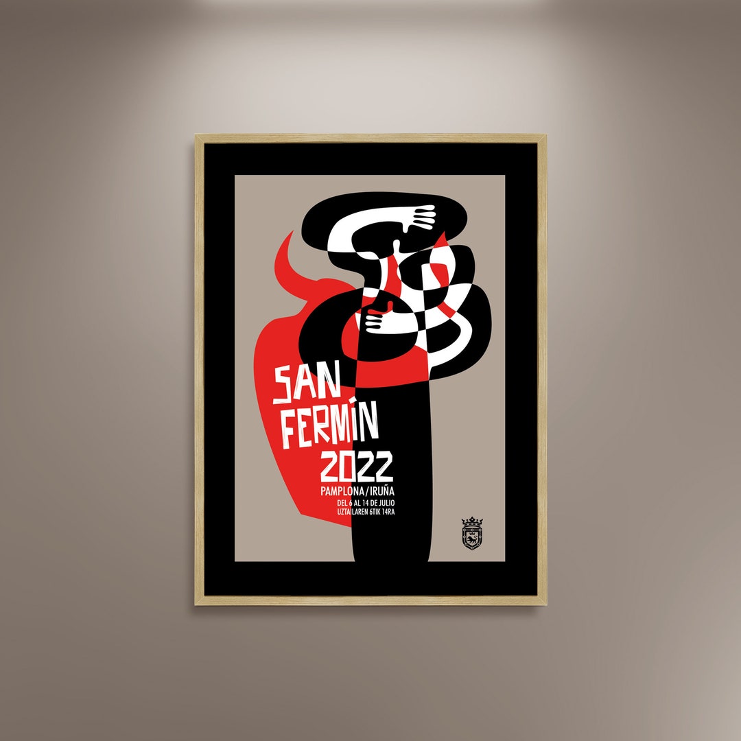 San Fermin 2022 Festival Poster Print: Pamplona Spain, Framed Canvas - Etsy
