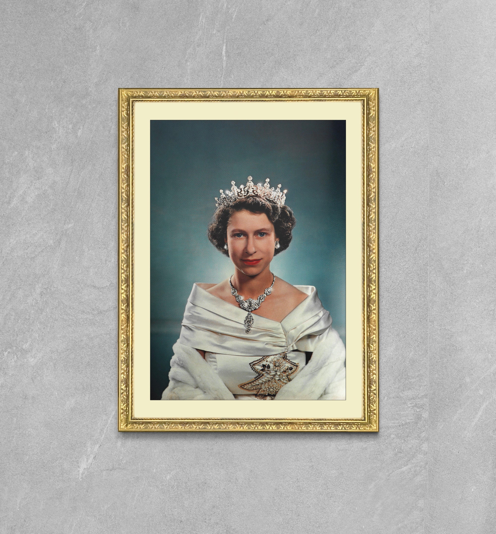 Queen Elizabeth II Portrait Poster Exclusive Framed Canvas - Etsy