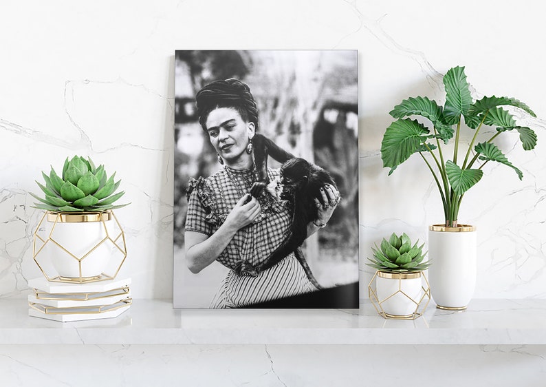 Frida Kahlo mit Affen Poster zum Aufhängen Leinwand Wand - Etsy.de