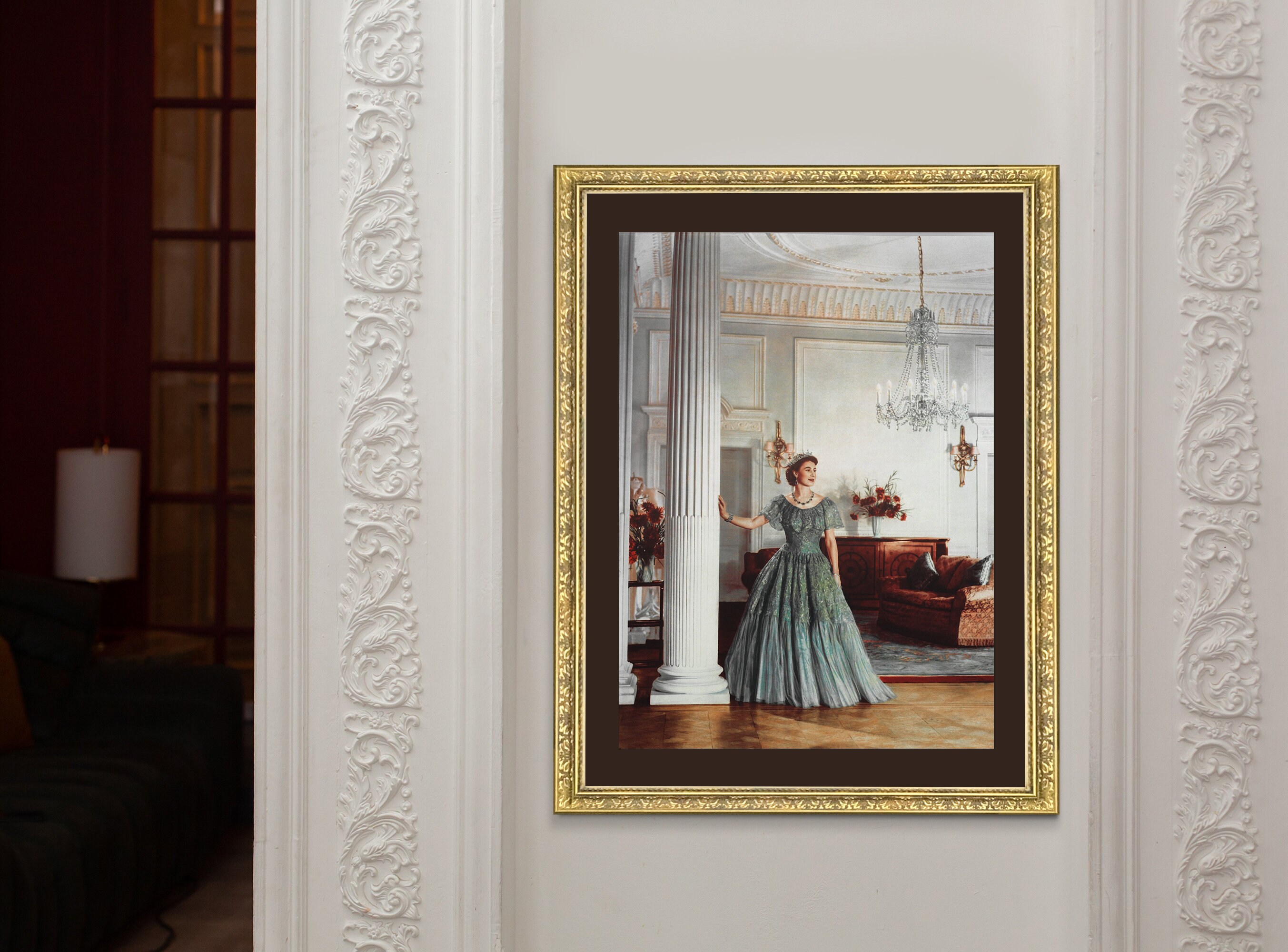 Queen Elizabeth II Portrait Poster Exclusive Framed Canvas Print, Her ...