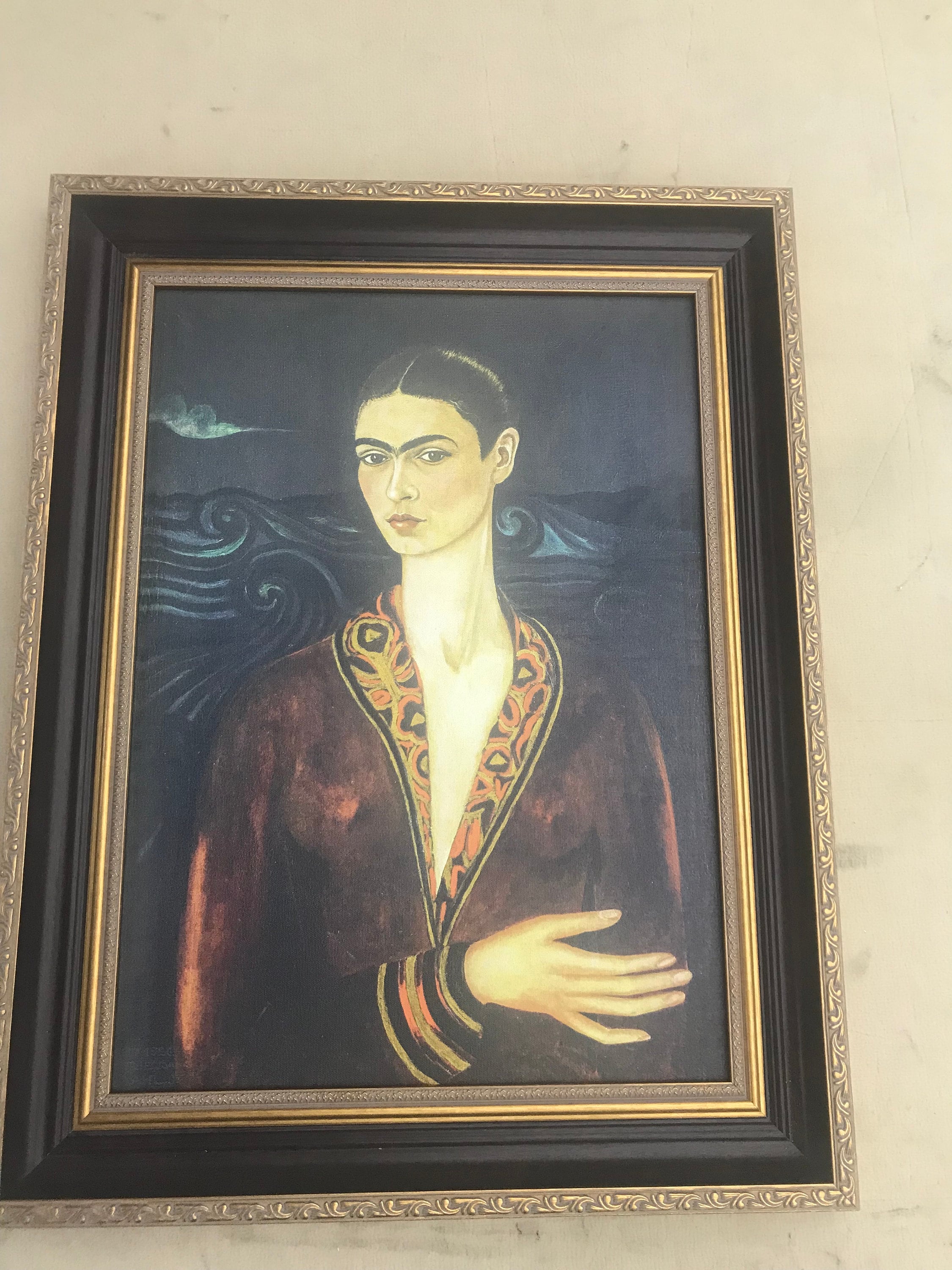 Exclusive Gold Leaf Frame Frida Kahlo Portrait Canvas Printed - Etsy
