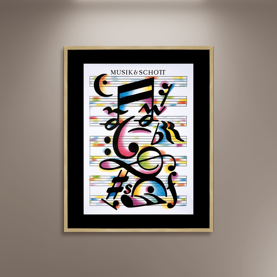 Musik Schott Notes Music Poster Print Framed Canvas, German Poster ...