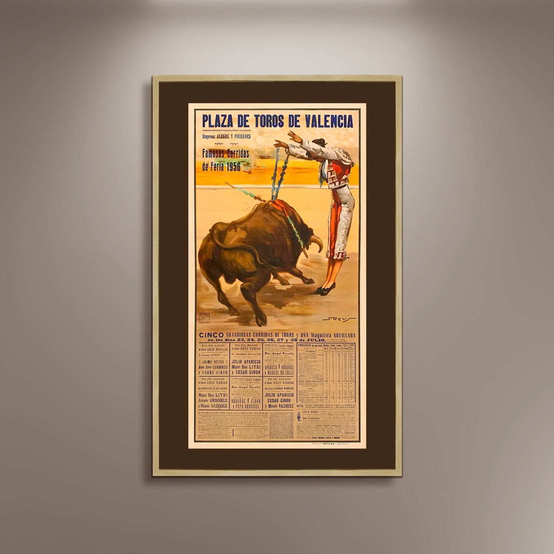 Plaza De Toros De Valencia Poster Vintage Fine Art Print Canvas, Famous ...