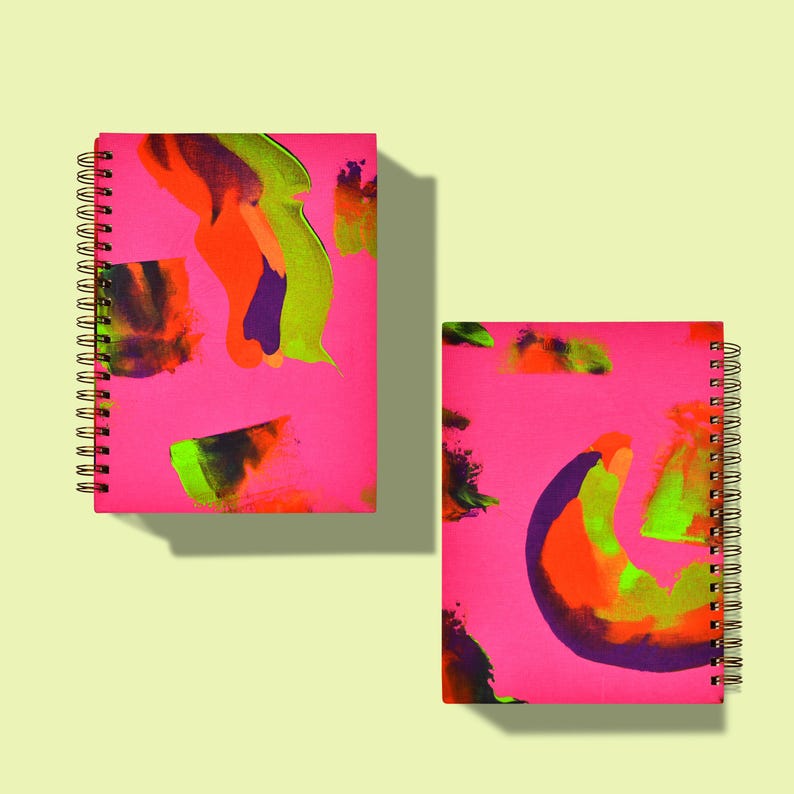B5 Abstract Art Spiral Notebook, Colorful Journal, Artistic Hardcover ...