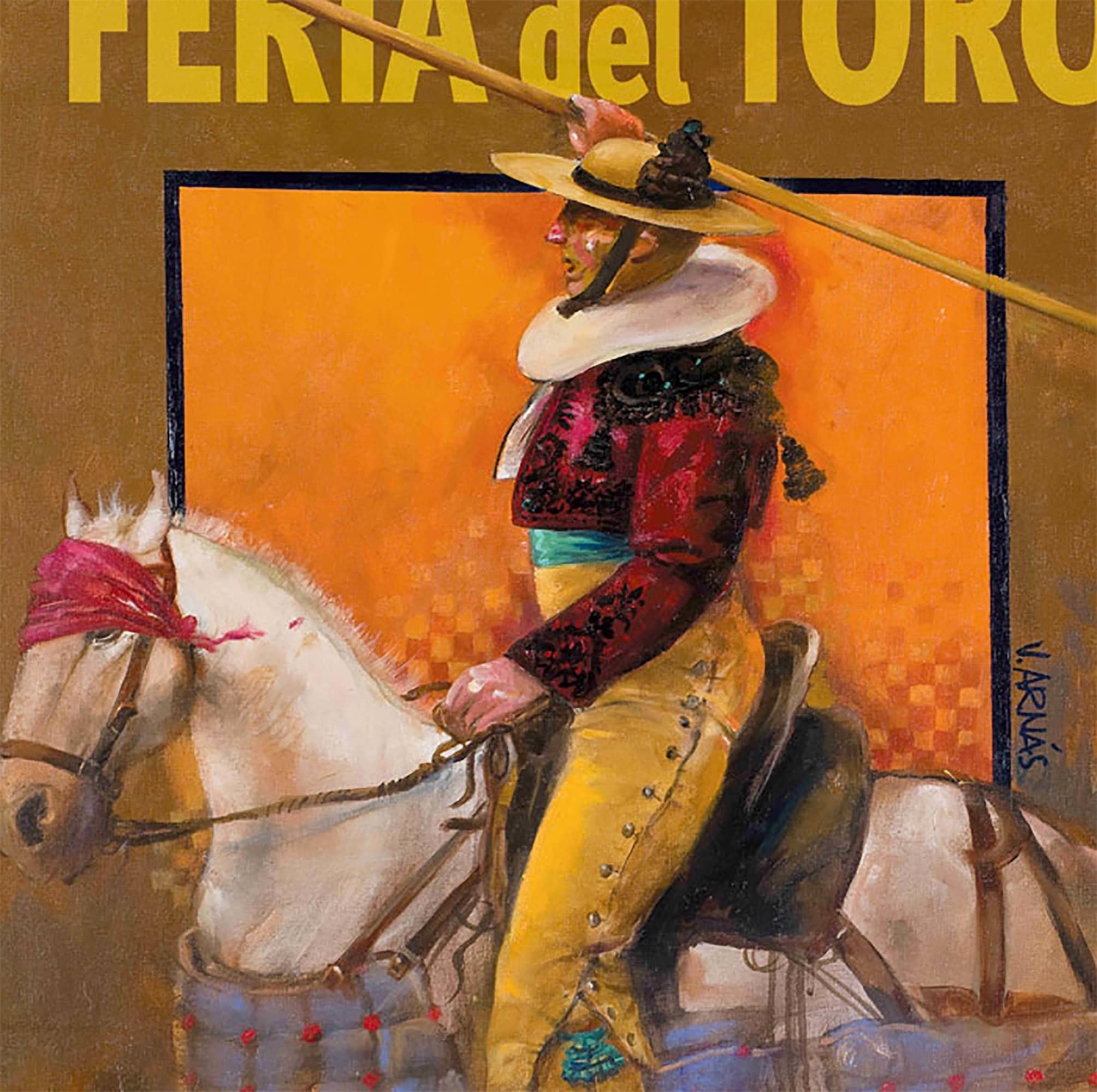 Feria Del Toro Spanish Poster Print Framed Canvas, San Fermin, Pamplona ...