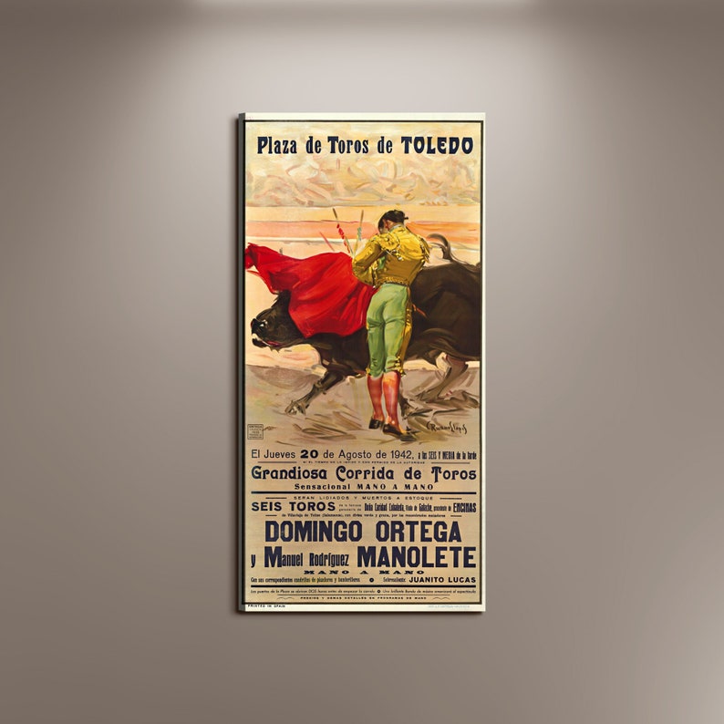 Plaza De Toros De Toledo Poster Print: Vintage Spanish Bullfight Art - Etsy