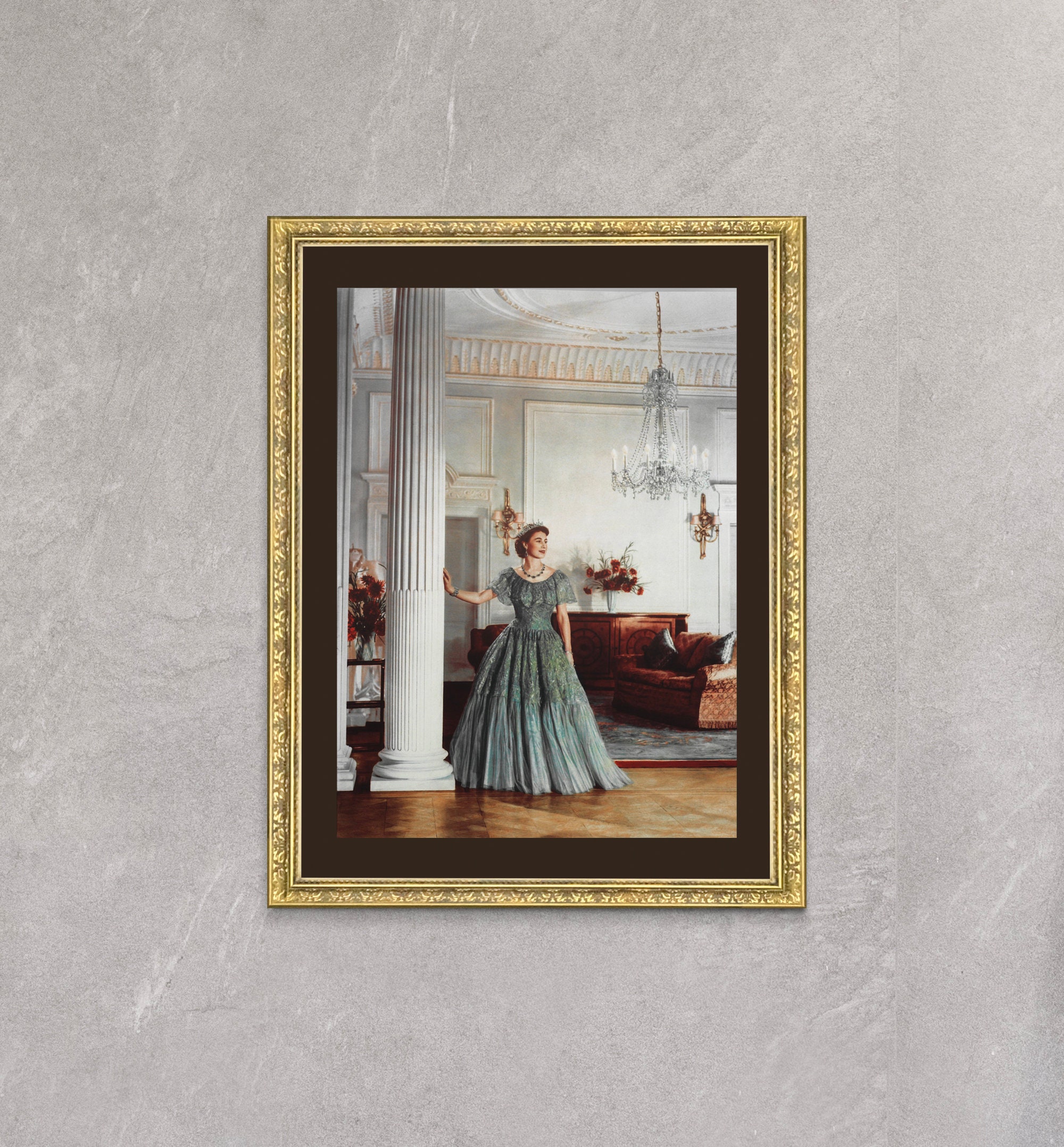 Queen Elizabeth II Portrait Poster Exclusive Framed Canvas - Etsy